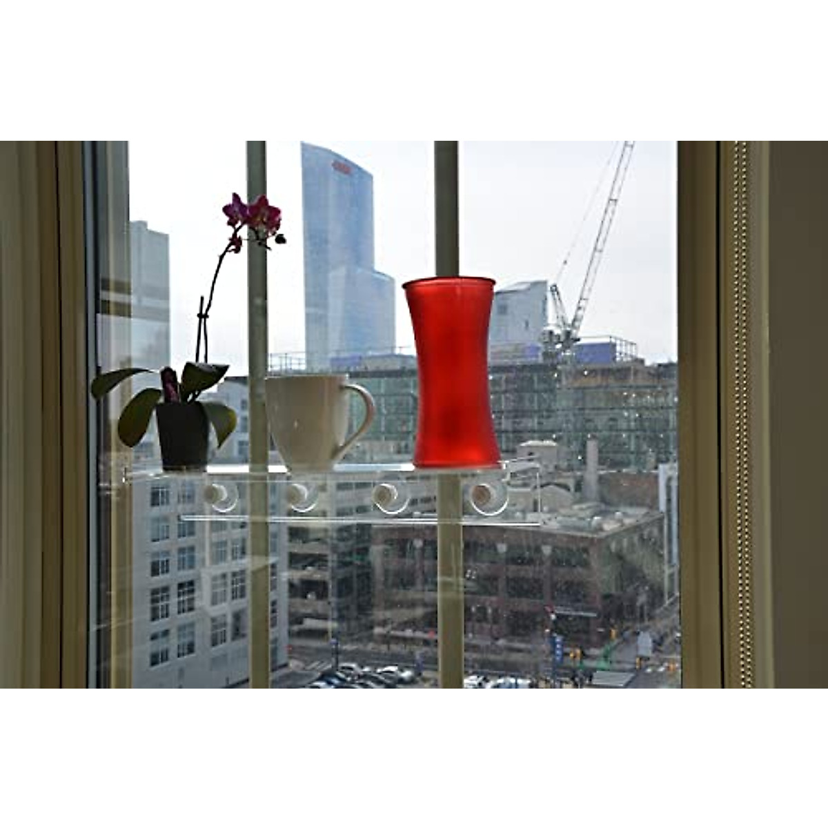 LaBrinx Designs Extra Large Suction Cup Shelf - Live Plants, Windows, and Bathrooms