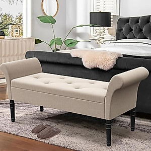 annjoe Storage Ottoman Bench Bedroom Bench Bed Entryway Hallway Chest, Footrest, Padded Seat