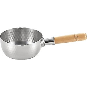 Yoshikawa YJ3367 Yukihira Pot, 5.5 inches (14 cm), For Gas Stoves, Stainless Steel, Made in Japan, One-Handed Pot, Tsubamesanjo, Double-Side Pourer, Milk Pan