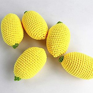 BARMI Realistic Vegetable Fruit Lemon Crochet Knit Toy Newborn Baby Photography Props,Perfect Child Intellectual Toy Gift Set Random Color Green Pear