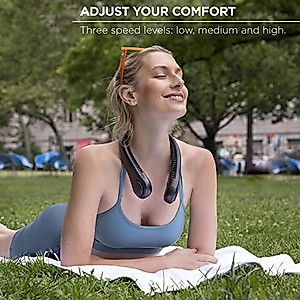 Merkury Innovations, Arcticbreeze Neck Fan, Personal Cooling Fan, Bladeless and Rechargeable, Mini Blade-free Fan for Home Office, Car, Travel, Hands-free