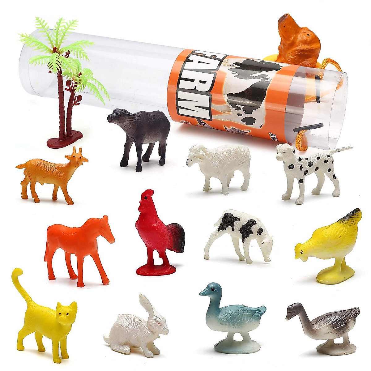 82 Piece Animal Toy, Assorted Mini Dinosaur Insect Ocean Sea Farm Jungle Animal Dog Figure, Realistic Vinyl Plastic Small Zoo Play Set for Sensory Bin Cupcake Topper Party Favors