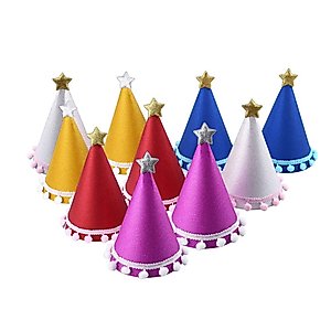 C CRYSTAL LEMON Birthday Party Hats – Birthday Hats For Kids & Adults – 10 Party Hats for Kids Decorations – Colorful Happy Birthday Hat – Classroom Birthday Crowns for School and Events