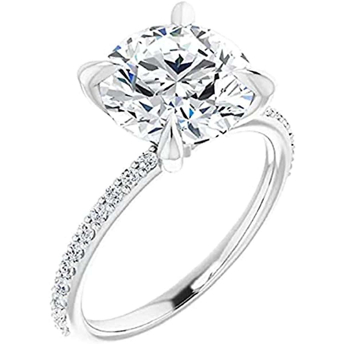 Moissanite World Handmade Round Cut 3.00 CT Moissanite Engagement Ring/Moissanite Wedding Ring/Moissanite Bridal Ring Set 925 Sterling Silver Perfact for Gift Or As You Want (5)