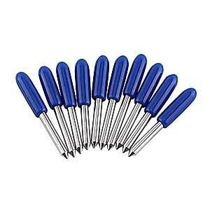 Cemented Carbide Blades, 30 Deg 45 Deg 60 Deg Reflective Film Cutting Knife 10pcs Carbide Planer Blades Cutting Tools(3#) for cuchilla Plotter Roland 60 lama Roland sp540 lama