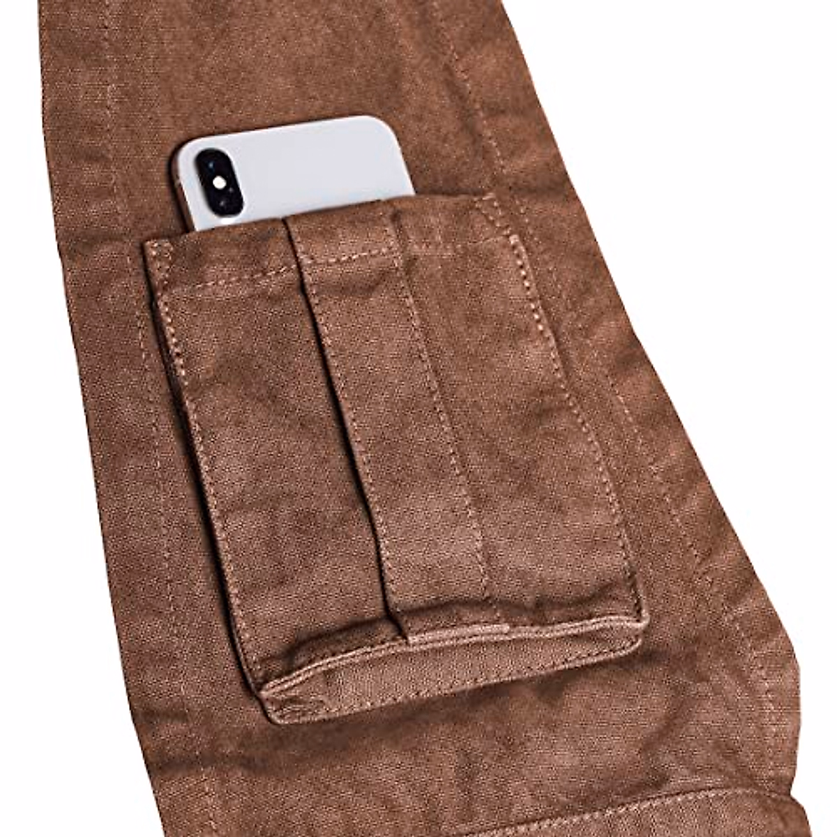 COLONY CO The Farmers Market Bag - Organic Cotton Canvas - Crossbody Sling Design - Cargo Pockets - Comfortable Wide Strap for Easy Carrying - Foldable - Washable - Durable, Strong - Brown - Made