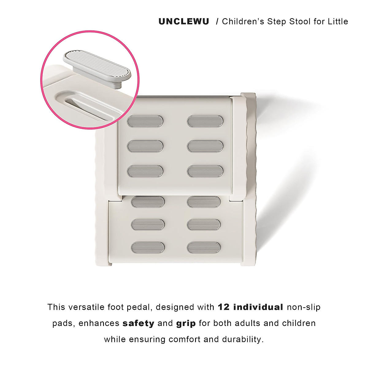 Black Foldable Step Stool (Gray)