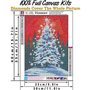 Christmas Tree Diamond Art Painting Kits for Adults - Full Drill Diamond Dots Paintings for Beginners, Round 5D Paint with Diamonds Pictures Gem Art Painting Kits DIY Adult Crafts Kits 12x16inch