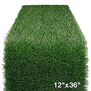 XLX TURF Grass Table Runner 12 x 36 Inch, Green Artificial Tabletop Decor for Wedding, Birthday Party, Banquet, Baby Shower
