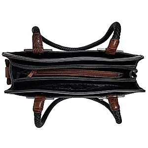 Bueno of California Bueno Mixed Media Satchel, Black