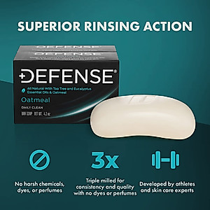 Defense Soap 2pk All Natural Oatmeal Bar Soap for Men | Made by Wrestlers with Tea Tree Oil & Eucalyptus Oil to Promote Healthy Skin