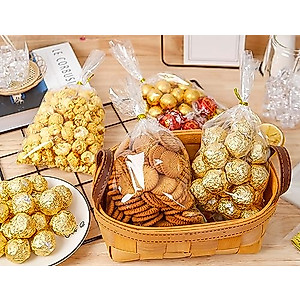 LOKIQNG Cellophane Bags Plastic Gift Bags Clear Cookie Bags Treat Bags with Twist Ties for Party Favor Bags(100PACK,6x10inch)