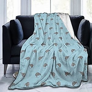Kiwi Birds Indigenous New Zealand Throw Blanket Soft Plush Fuzzy Warm Fluffy Blanket Decorative Lightweight Fleece Cozy Sofa Bed Blanket for All Seasons 60"x50"
