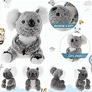 Meooeck 5 Pcs Koala Bear Stuffed Plush Animal Mum and Baby Koala Plush Toy Koala Doll Toy Gift for Birthday Baby Shower Valentine's Day Party Decoration, 11.8 Inches and 5.5 inches