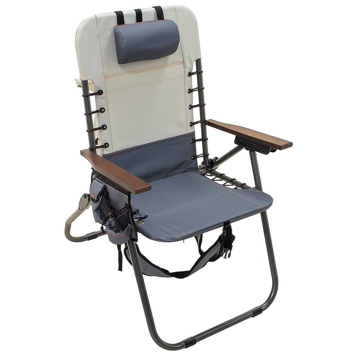 Arrow Storage Products Hi-Boy 4-Position Lace-Up Suspension Removable Backpack Bag Camp Chair, 17", Slate/Putty