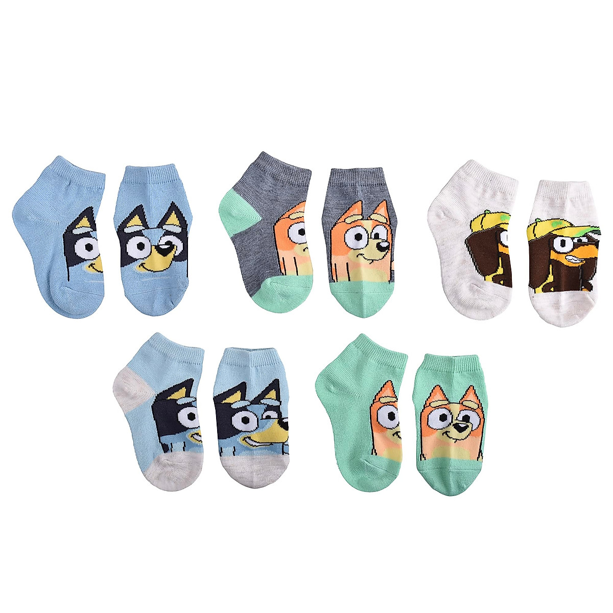 Bluey Boys Quarter Socks, Grey, Medium US