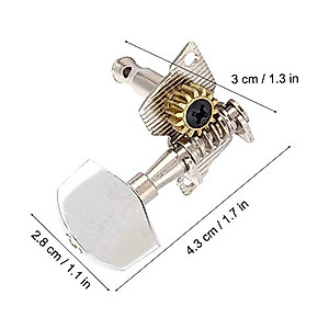 Ukulele Tuning Pegs, 2L2R Classical Style Ukulele Tuning Pegs Machine Heads for Ukulele DIY Parts (Silver)