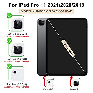 CAVOKAS for New iPad Pro 11 Inch Case 2021 3rd Generation, 2nd Gen 2020 Leather Case with Apple Pencil Holder - Auto Wake/Sleep, Durable & Removable Magnetic Protective Cover, Black