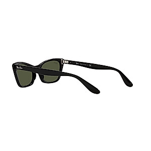 Ray-Ban Women's RB2299 Lady Burbank Cat Eye Sunglasses, Black/Green, 52 mm