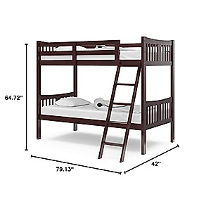 Storkcraft Caribou Twin-over-Twin Bunk Bed (Espresso) – GREENGUARD Gold Certified, Converts to 2 individual twin beds
