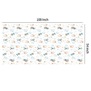 HIPVVILD Airplane Party Decorations Tablecloth - Disposable Airplane Birthday Party Supplies Tablecover, Airplane Theme Birthday Baby Shower Decorations Table Cloth - 3 Pack (54in x 108in)