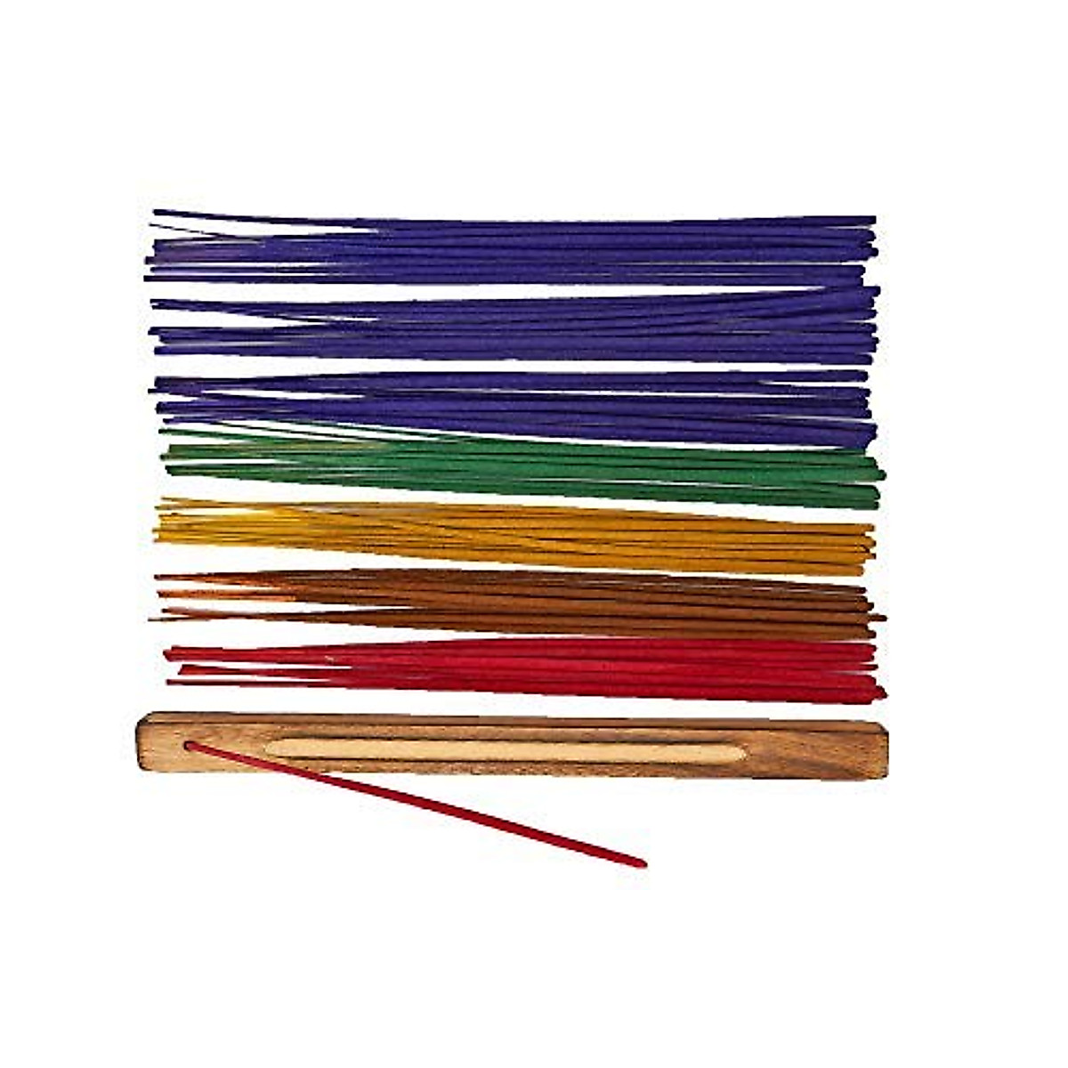 Chakra & Luck Ultra Premium Natural Incense Sticks. 7 Chakras, 49 Piece Variety Gift Pack in Lotus, Jasmine, Eucalyptus, Rose, Lavender, Ylang - Ylang and Cedar Scents with a Free Wood Stick Holder