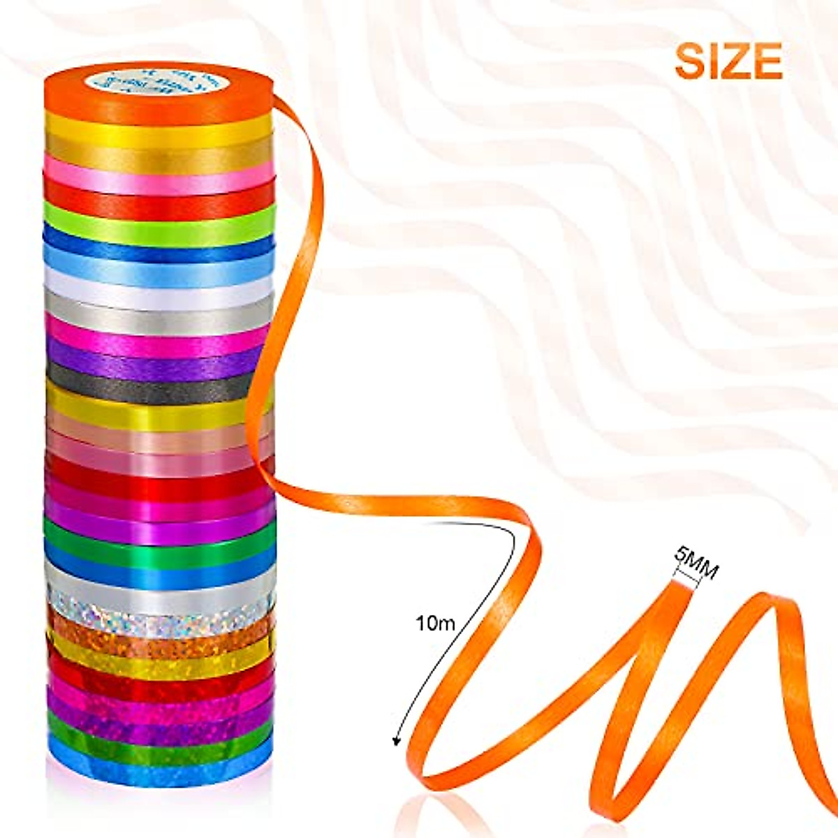 30 Rolls Curling Ribbon Shiny Metallic Balloon String Roll Gift Wrapping Ribbons for Crafts, Wedding, Valentines, Birthday, Party Decoration(Mixed Colors,Classic Style)