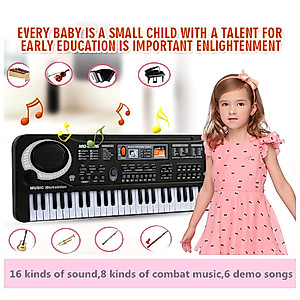 Keyboard Piano for Kids Portable Electric Digital Piano Keyboards Musical Instruments Toy Multi-Function w/ Microphone Birthday for Kids Children