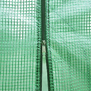Sundale Outdoor Greenhouse Large Gardening Walk in Green House, with Waterproof PE Cover and Zipper Door, Plant Green House, 116.5" x 77.2" x 74.8"