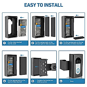 Anti-Theft Video Doorbell Mount, No-Drill Ring Video Doorbells Holder, Camera Doorbell Mount Not Block Sensor, Adjustable Blink Doorbell Bracket for Home/Apartment/Office Room