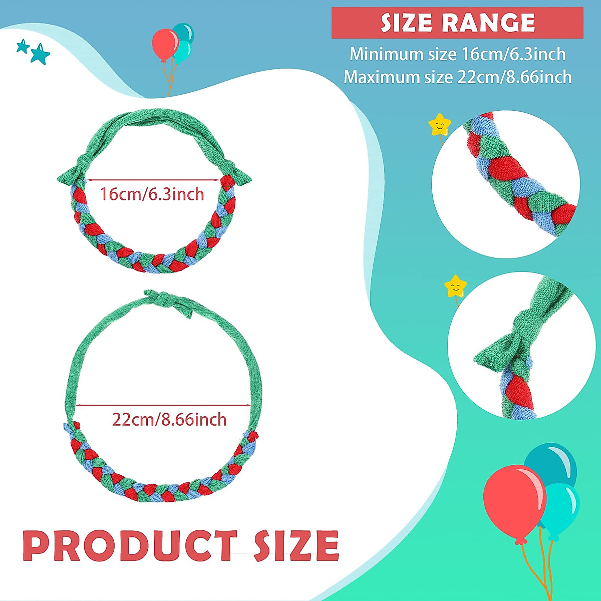 12 Pieces Cloth Chewy Necklace Sensory Fabric Chewy Necklaces for Sensory Kids Soft and Absorbent Terry Cloth for Boys Girls Blue Green Yellow