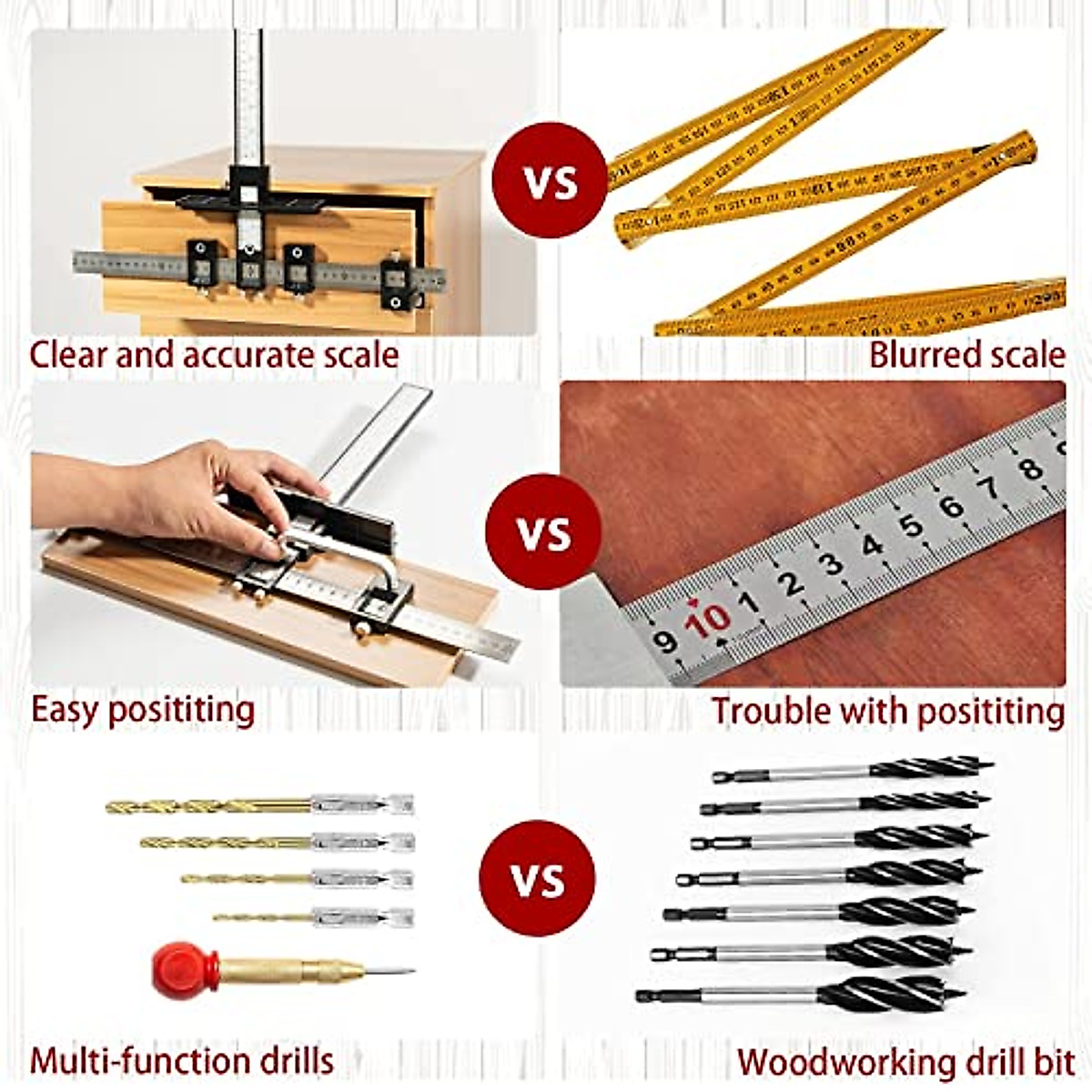 Cabinet Hardware Jig, Solike Aluminum Alloy Cabinet Handle Jig Tool for Fast and Accurate Installation of Door Handles and Drawer Front Knobs, Pulls(With Automatic Center Punch and 4 Drill Bits)