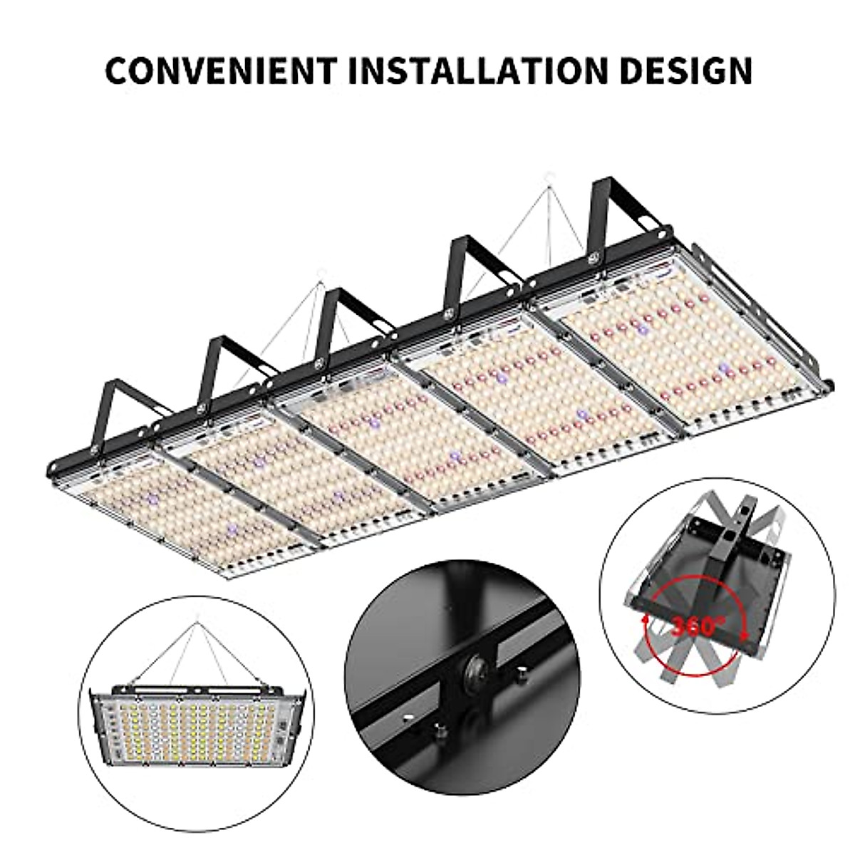 alaghi Grow Light for Indoor Plant, 144 LED Full Spectrum Grow Light,Grow Lamp with On/Off, Suitable for Indoor Plants,Outdoor Gardens,Growing Tents,Greenhouse Planting (A400)