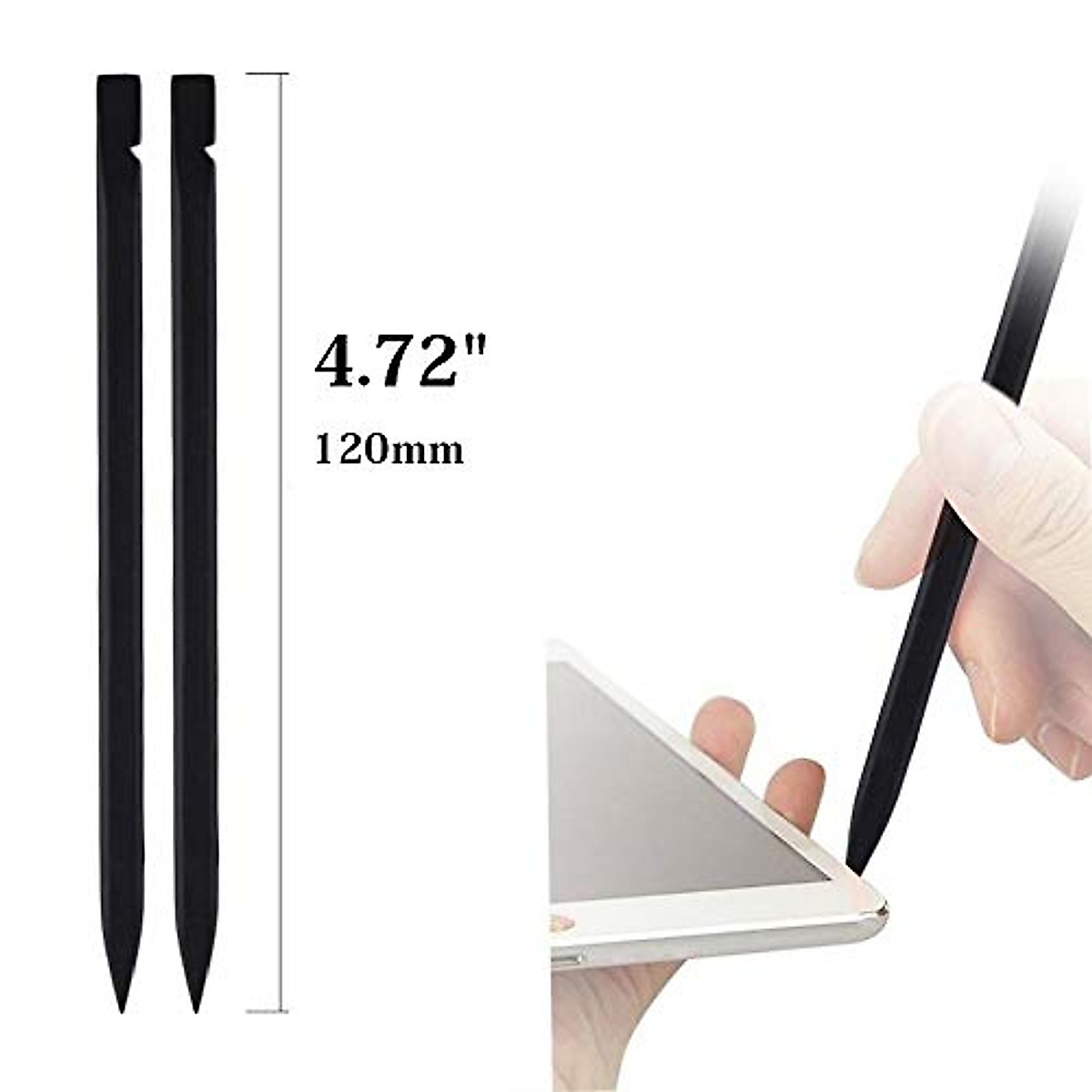 Fixinus 30 Pieces 4.72" Black Nylon Plastic Spudger Probe Security Opening Pry Bar for iPhone iPad Samsung Cell Phone Laptop PC LCD Screen Disassembly