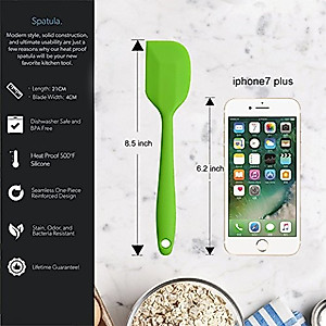 Silicone Spatulas, 8.5 inch Small Rubber Spatula Seamless One Piece Design Heat Resistant Non-Stick Flexible Scrapers Baking Mixing Tool (5 Pieces)