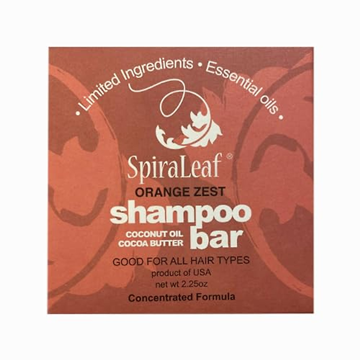 Spiraleaf Shampoo & Shave Bar, Sweet Orange & Lemongrass Essential Oils, Limited Ingredients, Concentrated Formula, USA Made (Orange Zest)