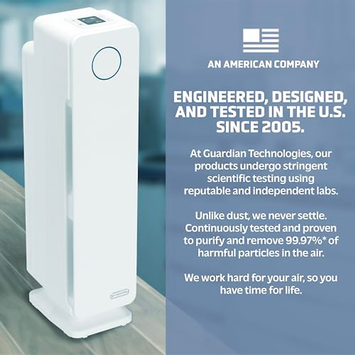 GermGuardian Air Purifier for Home, Large Rooms, H13 HEPA Filter, Removes Dust, Allergens, Smoke, Pollen, Odors, Mold, UV-C Light Helps Reduce Germs, 28 Inch, White, AC5350W