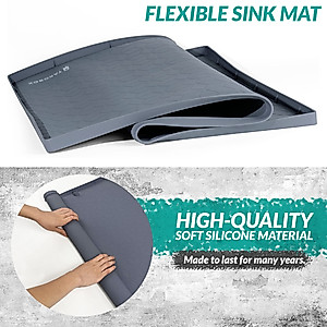 Under Sink Mats for KitchenWaterproof, 22x34 inches Under Sink Drip Tray, Under Kitchen Sink Mat, Grey