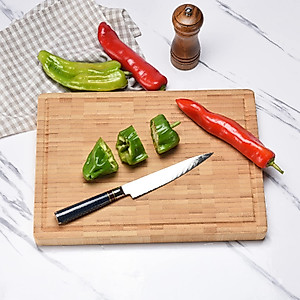 Prosumers Choice Large Bamboo Cutting Board for Kitchen - 14x10-Inch Heavy Duty Wood Chopping Boards for Meat, Fruits, and Vegetables - Rectangular Kitchen Serving Tray or Turkey Carving Block