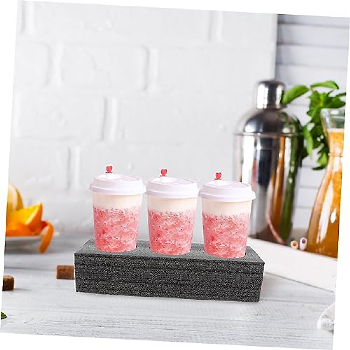8 Pcs Milk Tea Drink Cup Holder Door Dash Supplies Car Cup Tray Beverage Carrier Cup Drink Carrier Tool Trays Coffee Cup Rack Outdoor Cup Tray Compost Pearl Cotton Porous re-usable
