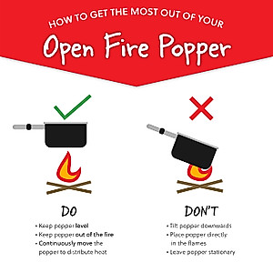 Campfire Popcorn Popper With Kit - The Original Whirley Pop Open Fire Outdoor Popper, Wabash Valley Farms Camping Popcorn Popper, Campfire Popcorn Maker With One Outdoor Popcorn Popping Kit (Aluminum)