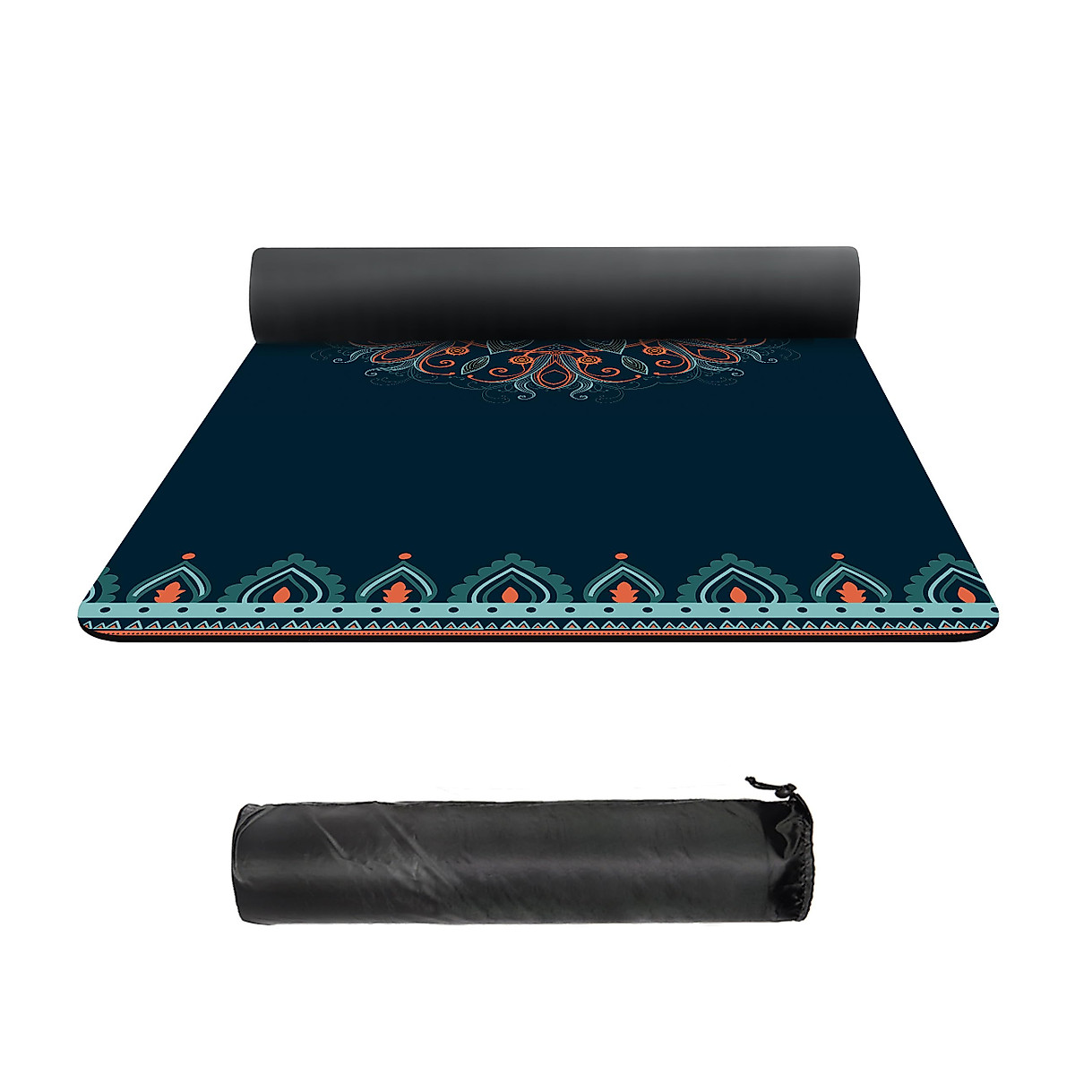 nuveti Suede TPE Yoga Mat High Density Non Slip Yoga Mats with Carrying Bag,72"x32" Extra Thick 8MM Exercise & Workout Mat for Yoga, Pilates and Fitness