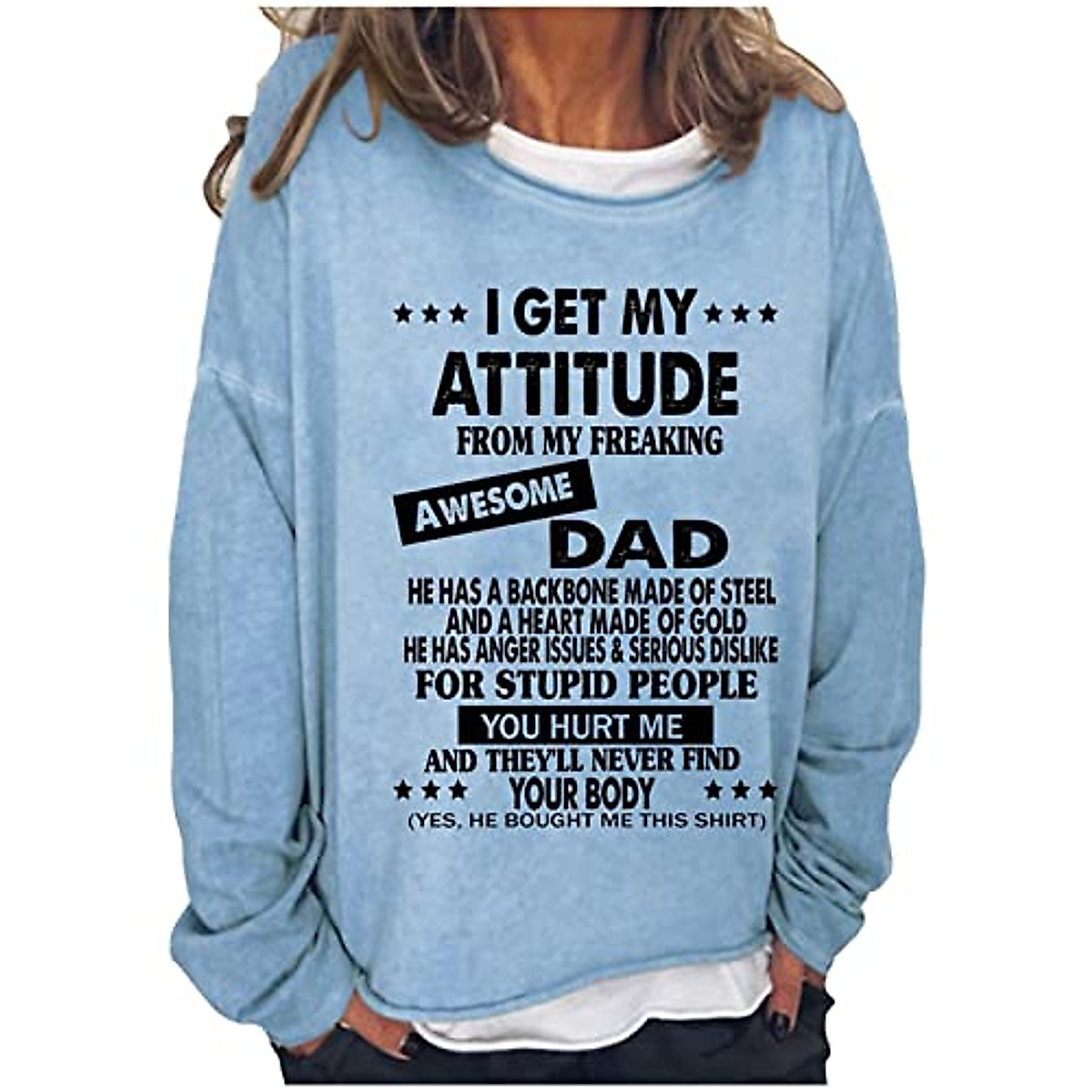 JDHUFEI Womens Hoodies 2023 Fall Fashion Crewneck Sweatshirt Casual Long Sleeve Pullover Letter Print Loose Fit Tops Blouse