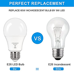 PARTPHONER A19 LED Light Bulbs, 60W Equivalent Efficient 9W LED Bulb, 3 Color Light Modes Light Bulbs, 900 Lumens, CRI 85+, 25000+ Hours Lifespan, Pack of 2