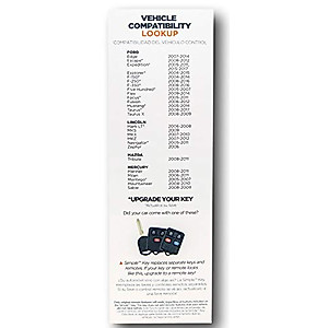 Simple Key Programmer Bundle with Key(s) & Cable - Designed for Ford, Lincoln, Mercury, Mazda Vehicles: Program Key Yourself (1 Key, 4 Button Key: Trunk Release, Lock, Unlock, Panic)