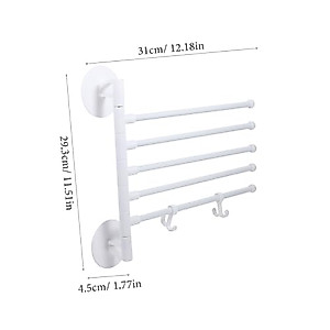 STOBAZA 1 Set Bathroom Towel Rack Towel Bar Drying Rack Swivel Towel Rack Coat Hangers Towels Towel Hanging Holder Towel Hanger Wall Shelf Toilet Tissue Rack Bath Towel Rack White Rubber