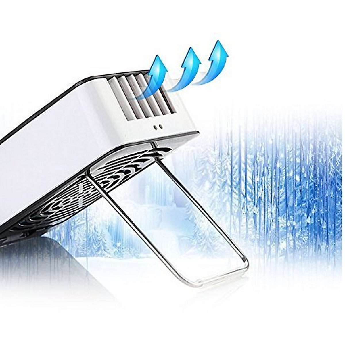 Personal Air Conditioner Fan, Portable Mini Cooling Necklace Fan No Leaf , HandHeld Electric USB Quiet Desk Fan Summer Cooler with 1400mAh Rechargeable Battery for Office Room Outdoor Traveling