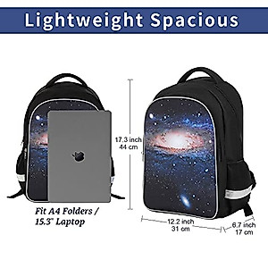 P ELEGANT PROTECTION Luminous Universe Space Galaxy 3D Print School Backpack Lightweight Students Bookbag for Kids