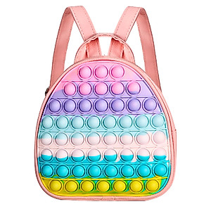 Woosir Pop Purse Backpack for Girls Fidget Mini Backpack Gift for Girls,Easter Pop Fidget Toys Gifts for Kids Pop Shoudler Bag Toys for Toddler Birthday Party Favors Easter Gifts