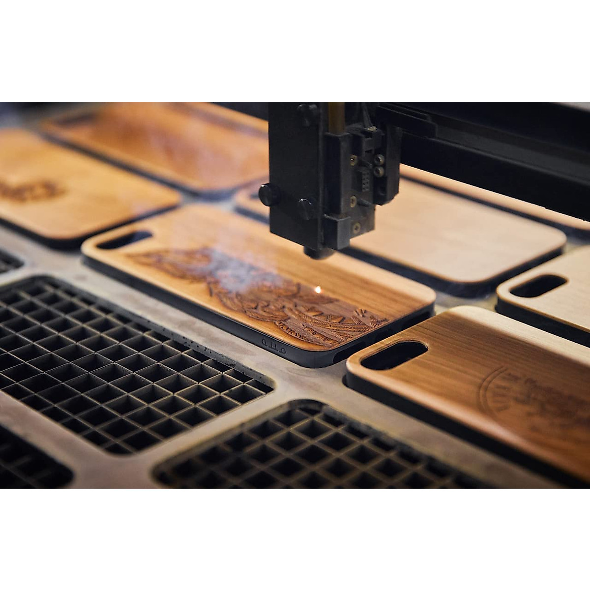 Personalized Wood Phone Case for Samsung Series + FREE Tempered Glass, Engraved, and UV Printed Case for Samsung 23/22/21 series Phone Case with Free Screen Protector (Bee Honeycomb)